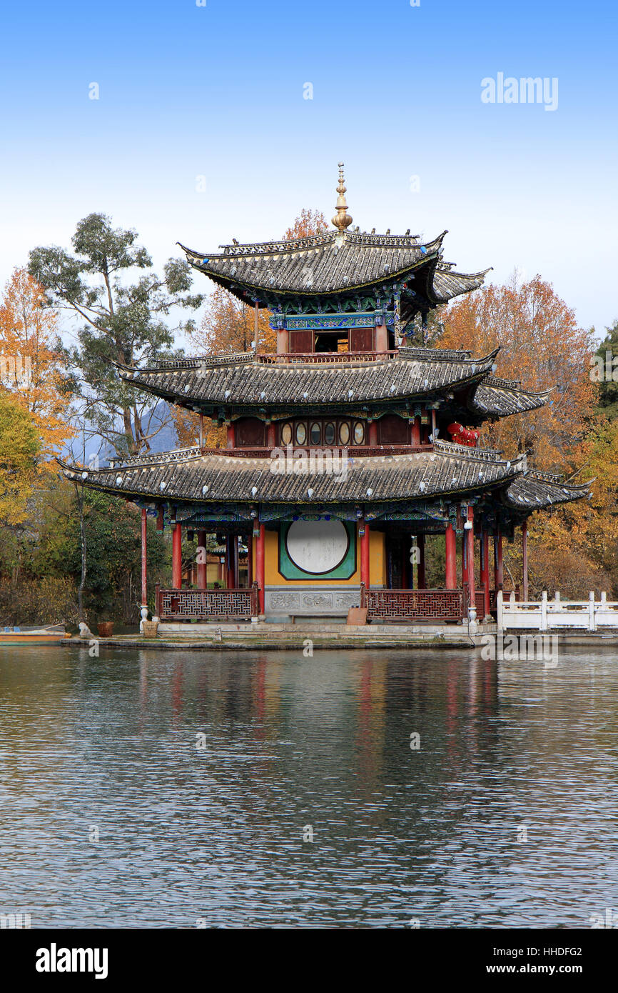 park, pagoda, china, style of construction, architecture, architectural ...