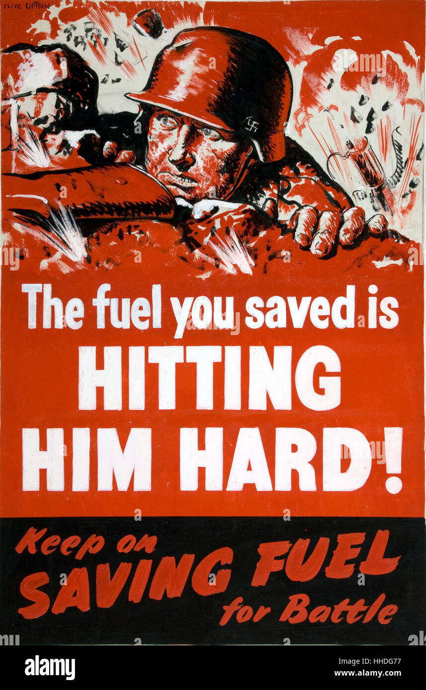 CLIVE UPTTON (1911-2006) English illustrator. One of his WW2 posters ...