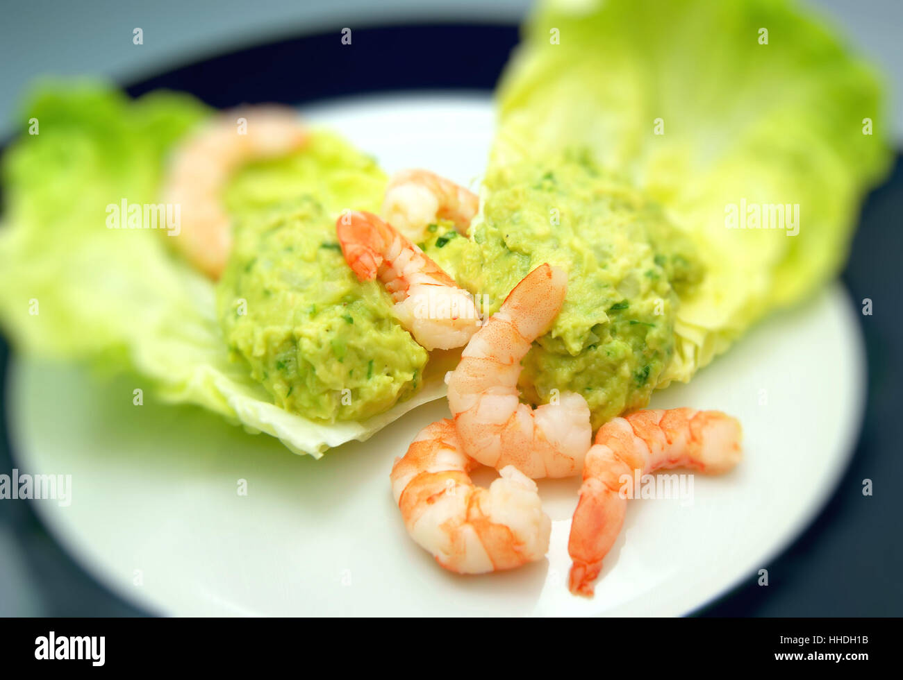 avocado mousse with shrimp Stock Photo - Alamy