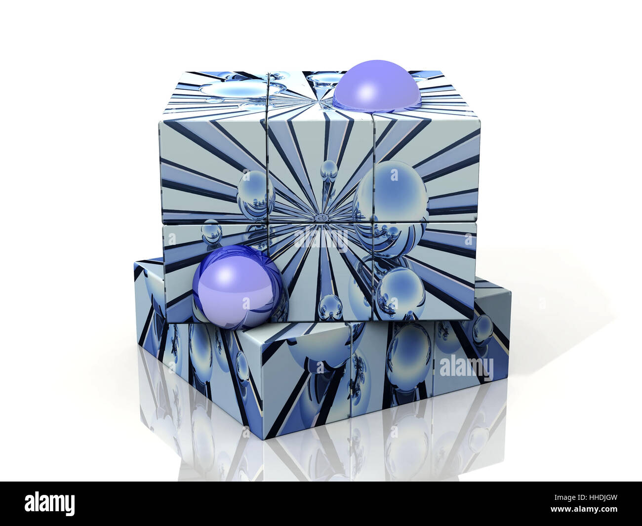 cube and balls Stock Photo - Alamy