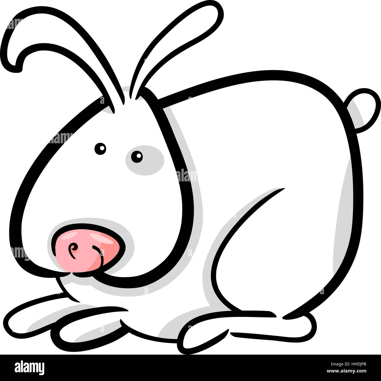 Cartoon Illustration of Cute Little White Bunny Stock Photo - Alamy