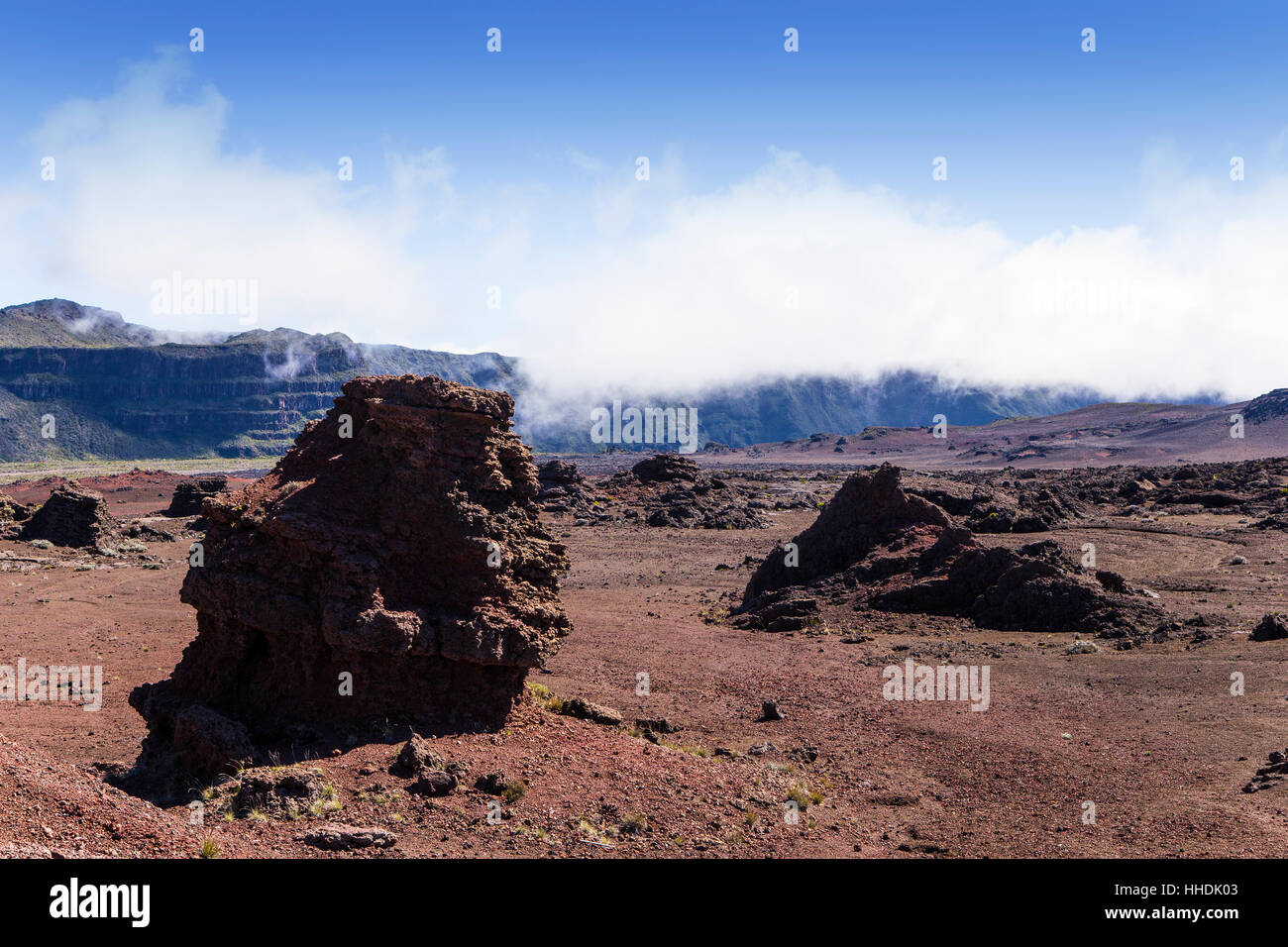 Piton de la Fournaise volcano, Reunion island, indian ocean, France ...