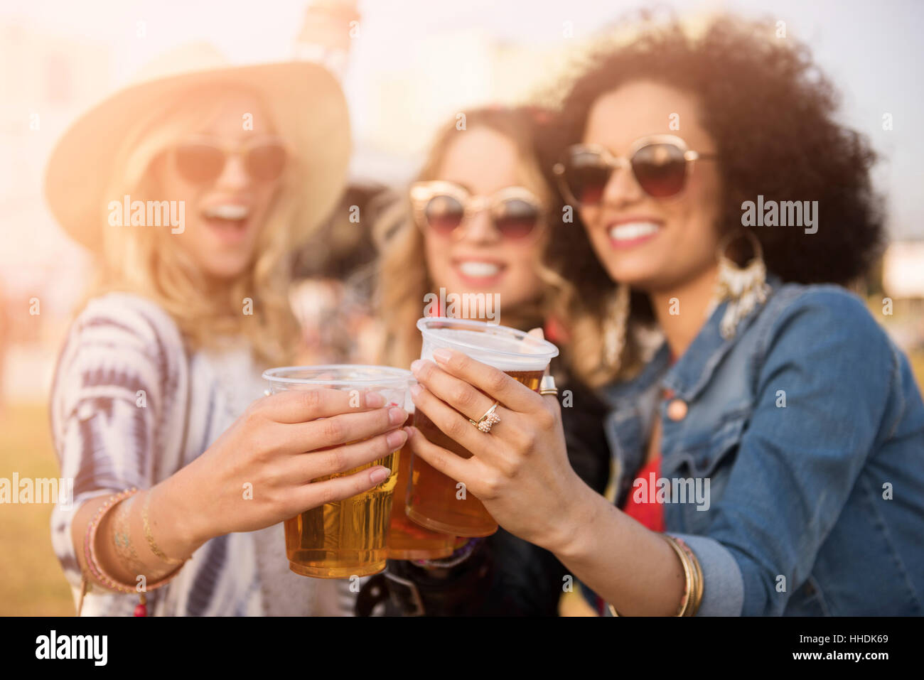 Cheers for our great party Stock Photo - Alamy