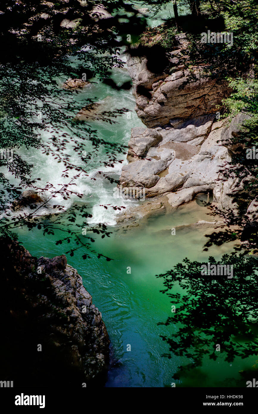 ravine, lambs, river, water, mountains, wild, alps, ravine, sight, view ...