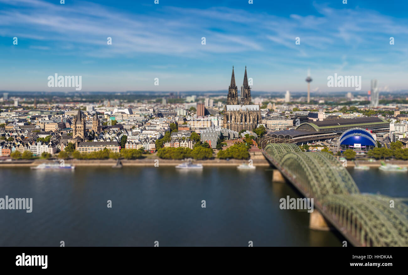 cologne, cathedral, sight, view, outlook, perspective, vista, panorama ...