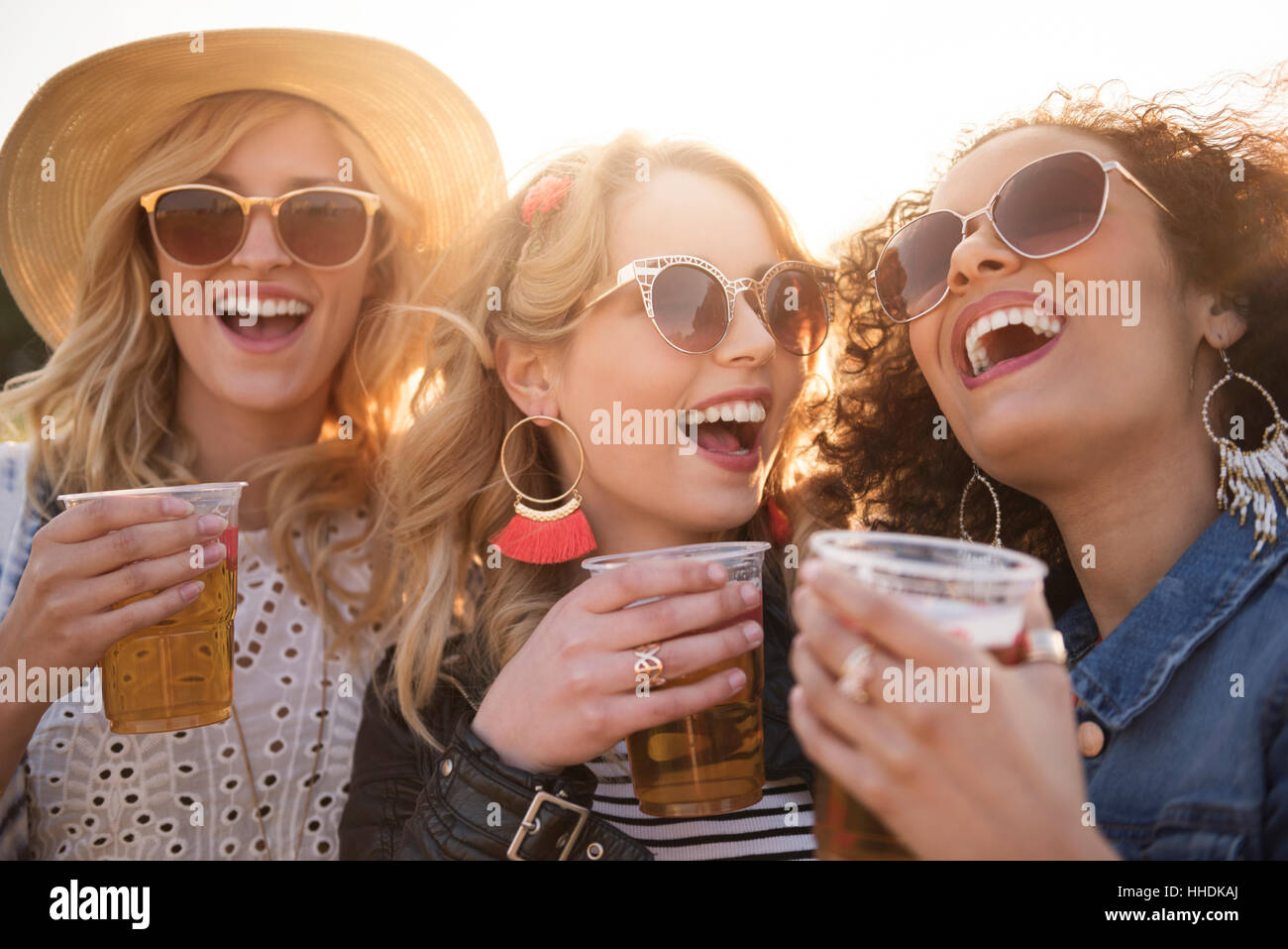 Glass of beer and great fun Stock Photo - Alamy