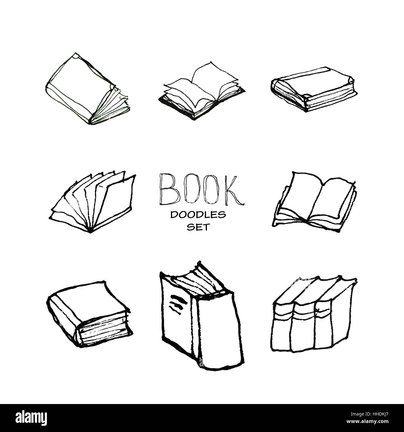 Book doodles set Stock Vector Image & Art - Alamy