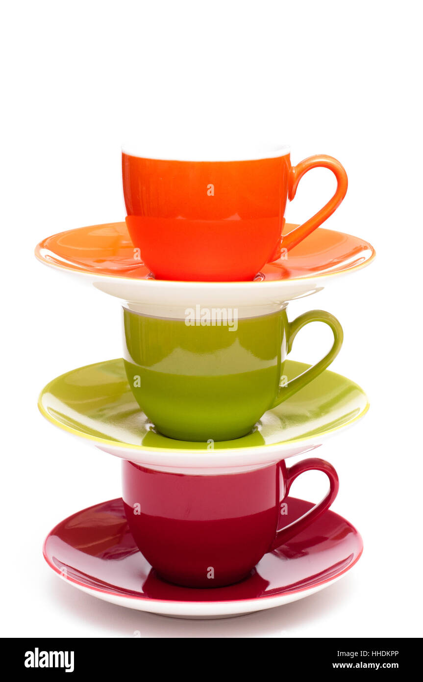 three colorful espresso cups Stock Photo - Alamy