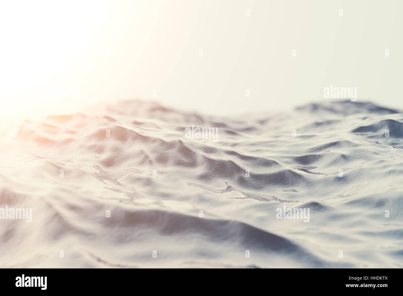 Sea, ocean wave close-up sunset, low angle view, cross processing ...