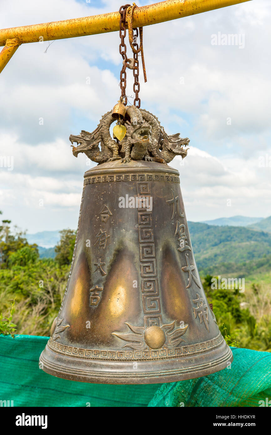 Tradition asian bell in Buddhism temple in Phuket island,Thailand ...