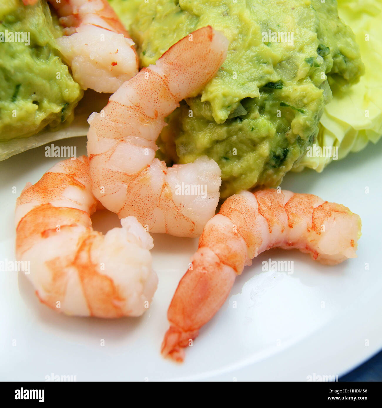 avocado mousse with shrimp Stock Photo - Alamy