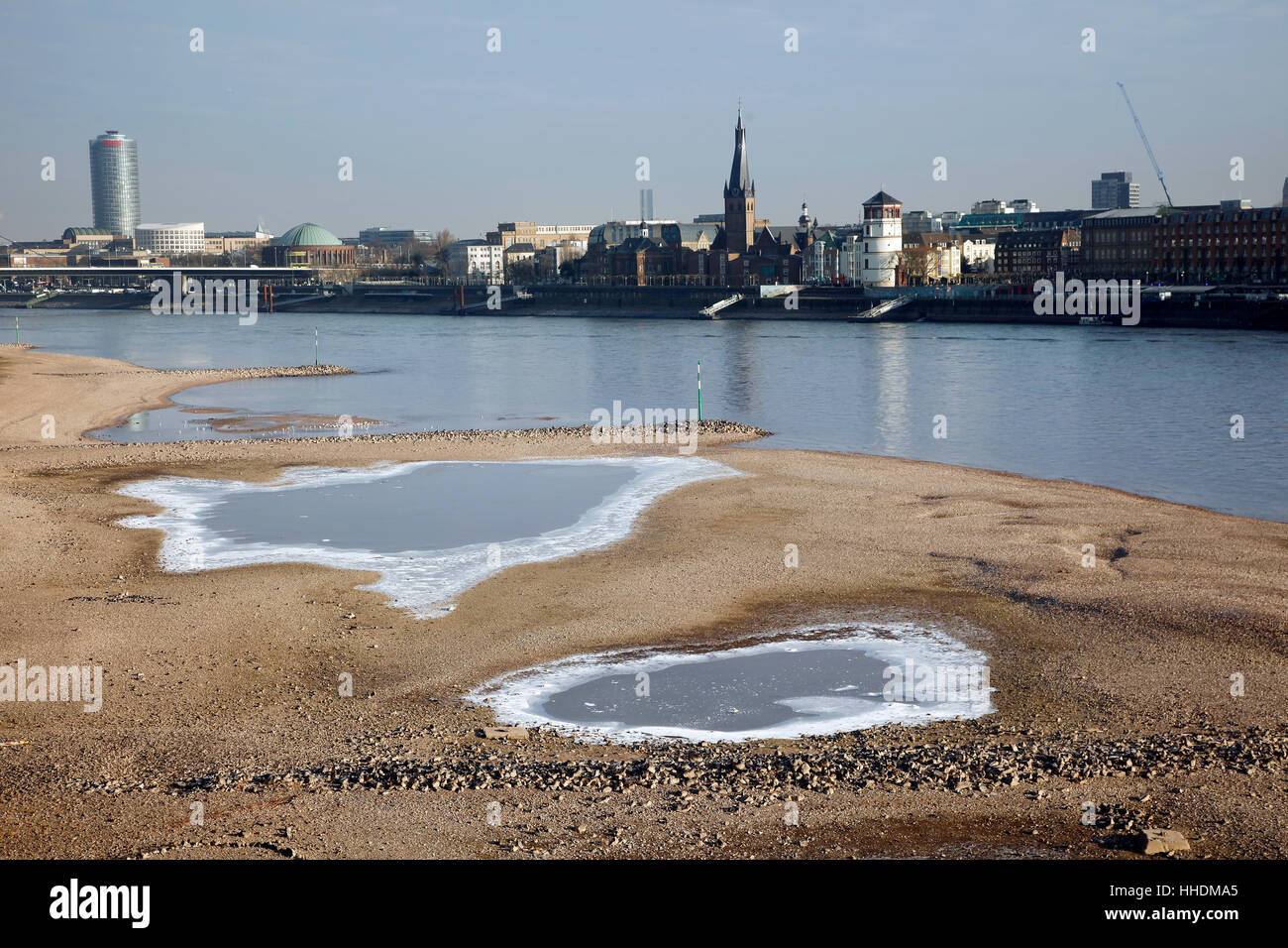 Frozen puddle in the winter at the Rhine Stock Photo - Alamy