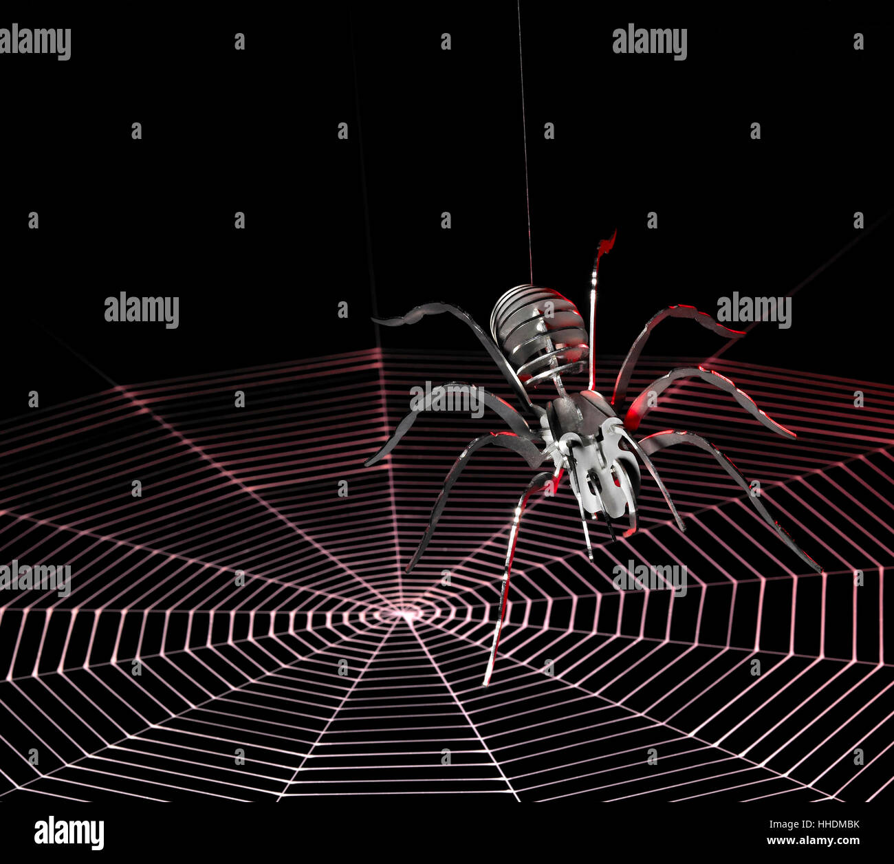 metal spider and spiderweb Stock Photo - Alamy