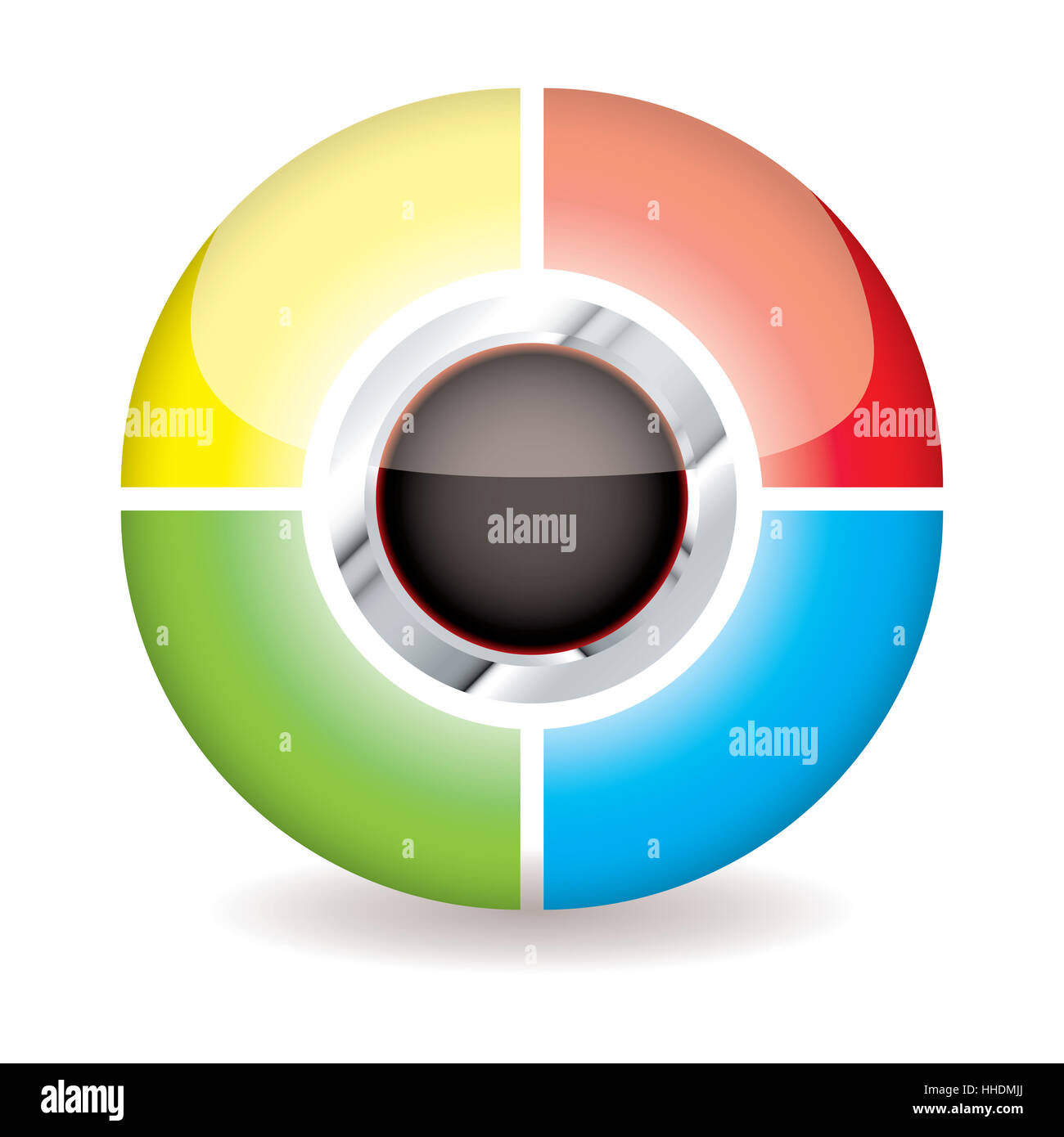 Simple modern icon symbol with bright colours and drop shadow Stock ...