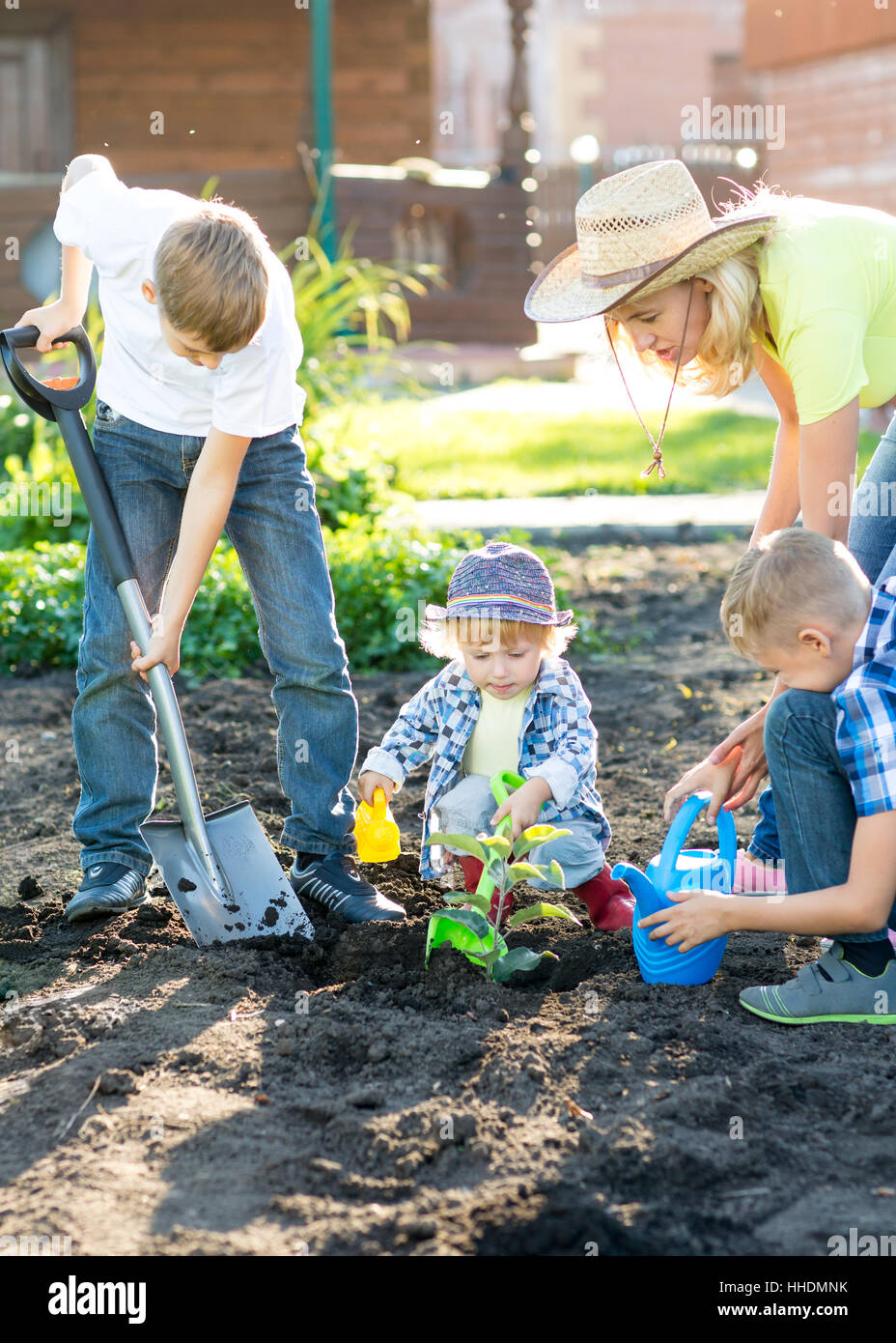Boy planting tree hi-res stock photography and images - Alamy