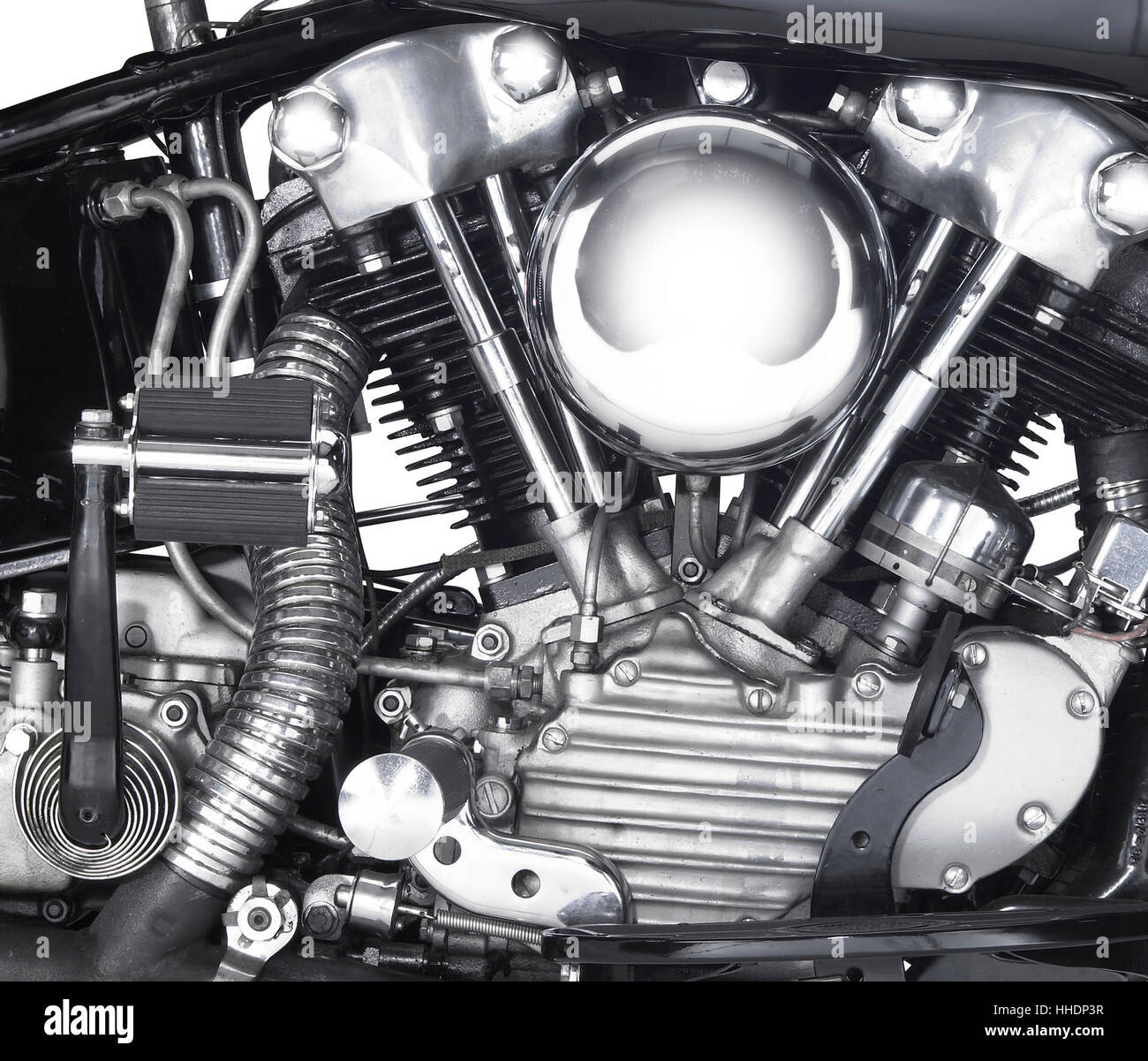 detail shot showing the motor of a motorbike Stock Photo - Alamy