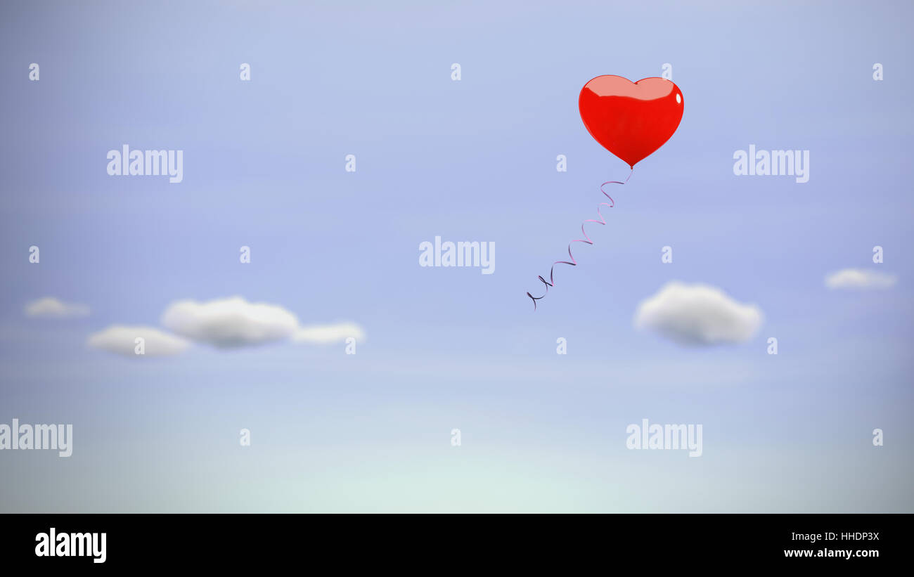Love heart balloon flying away Stock Photo - Alamy