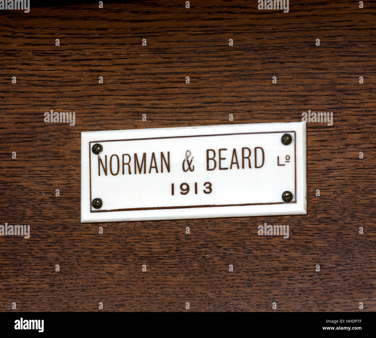 Norman & Beard organ builders plate, St. Giles Church, Wigginton ...