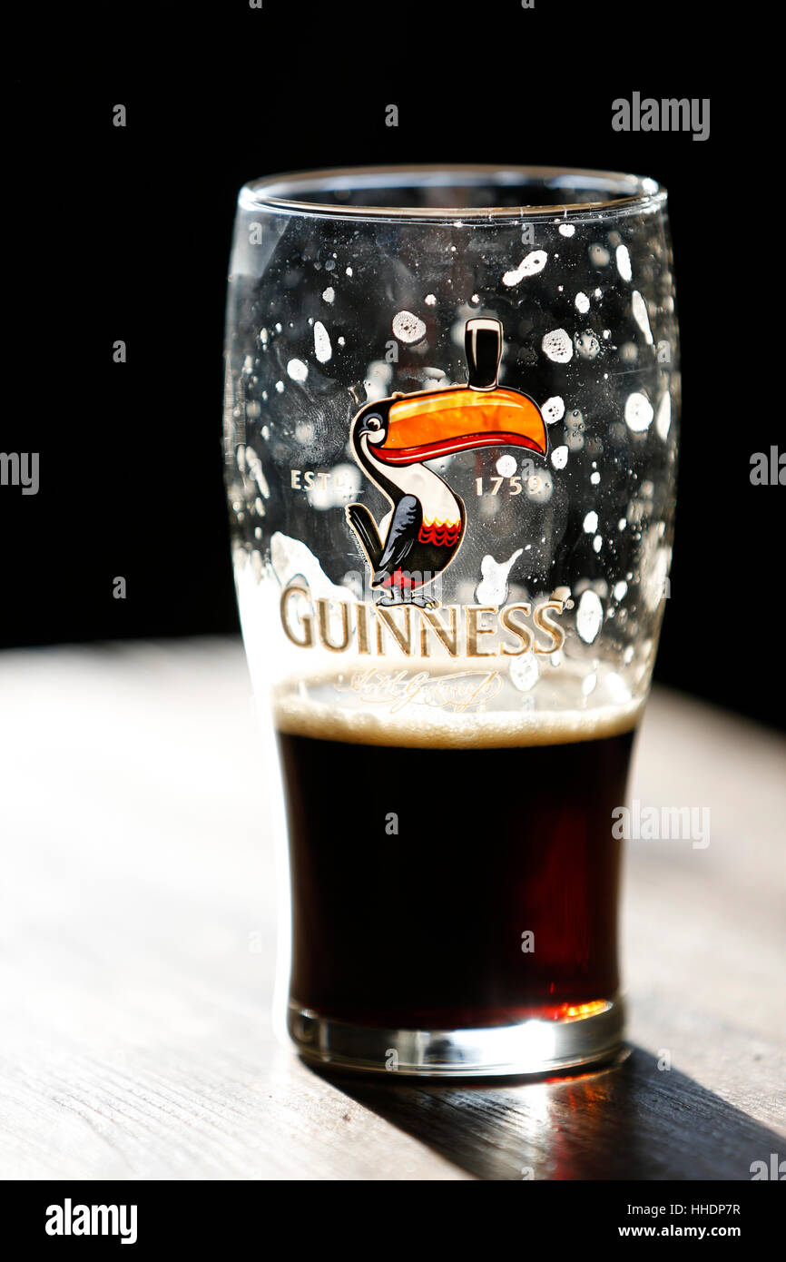 Pint glass of Guiness Stock Photo - Alamy