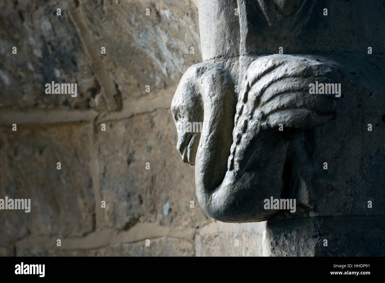 Arched recess carving detail, St. Giles Church, Wigginton, Oxfordshire ...