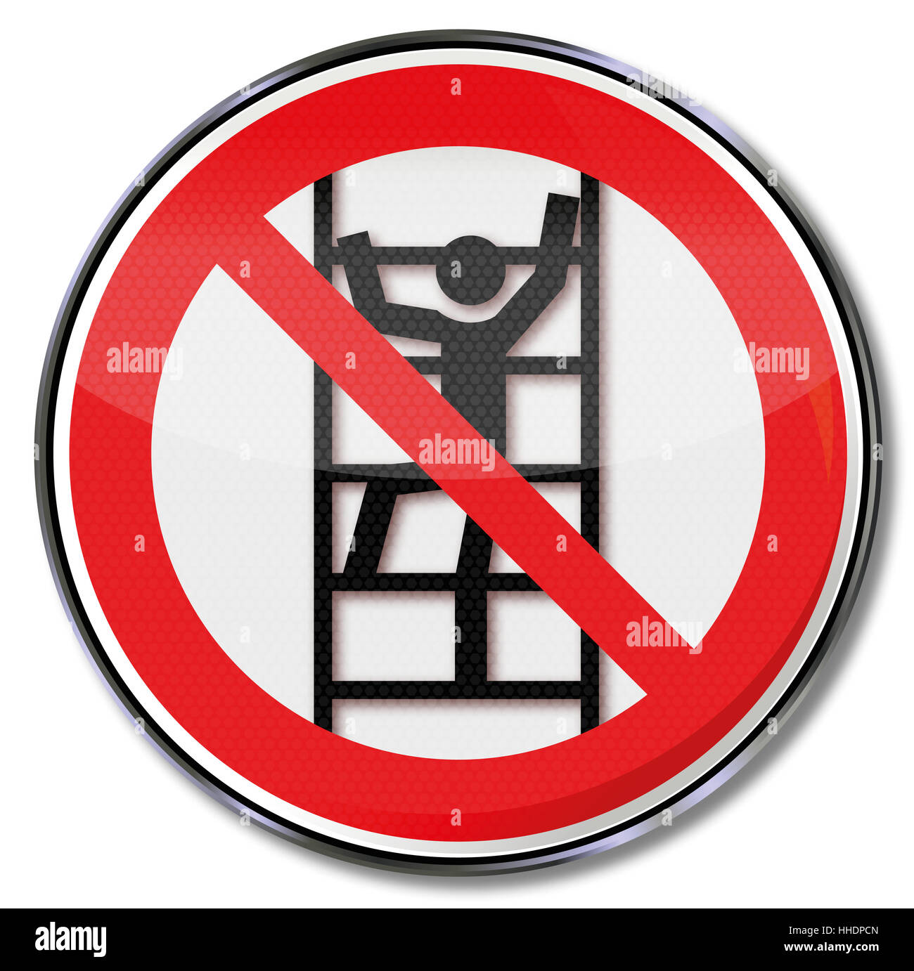 prohibition sign unauthorized climbing Stock Photo - Alamy