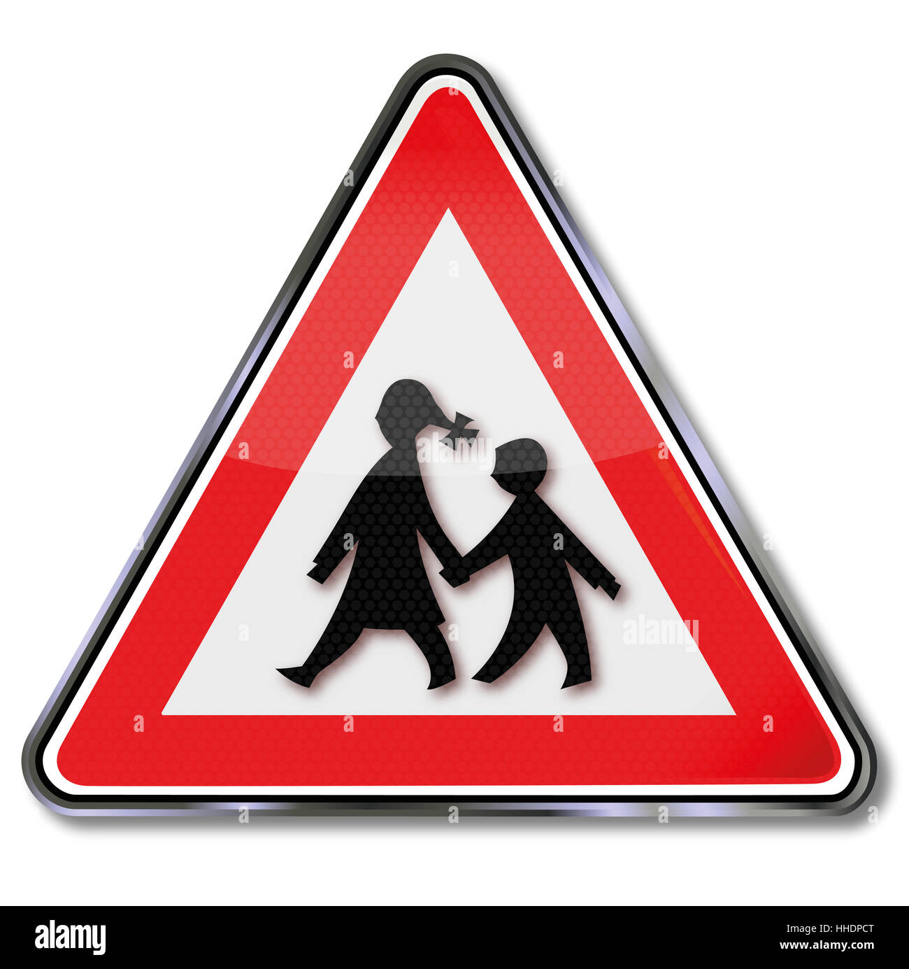 road sign warning children Stock Photo - Alamy