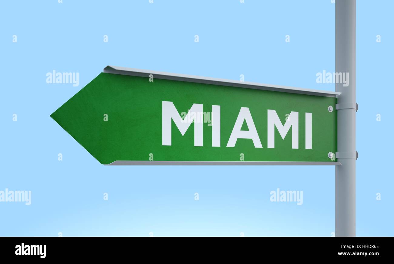 Miami arrow post sign hi-res stock photography and images - Alamy
