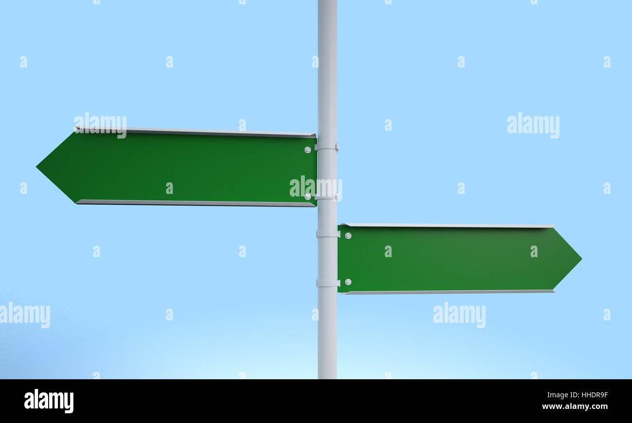 3d rendering Green signpost Stock Photo - Alamy