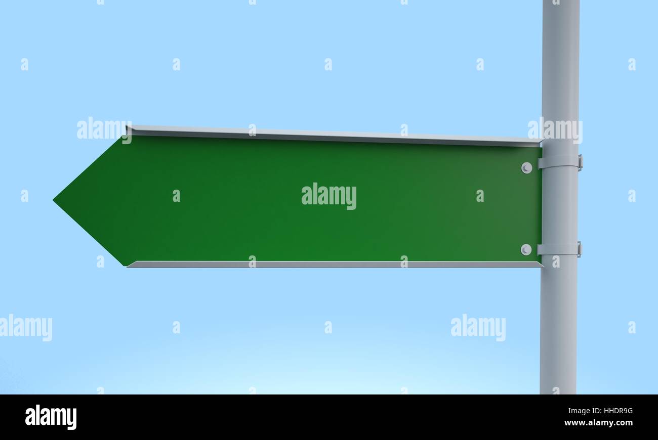 3d rendering Green signpost Stock Photo - Alamy