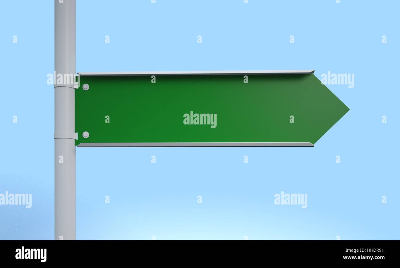 3d rendering Green signpost Stock Photo - Alamy
