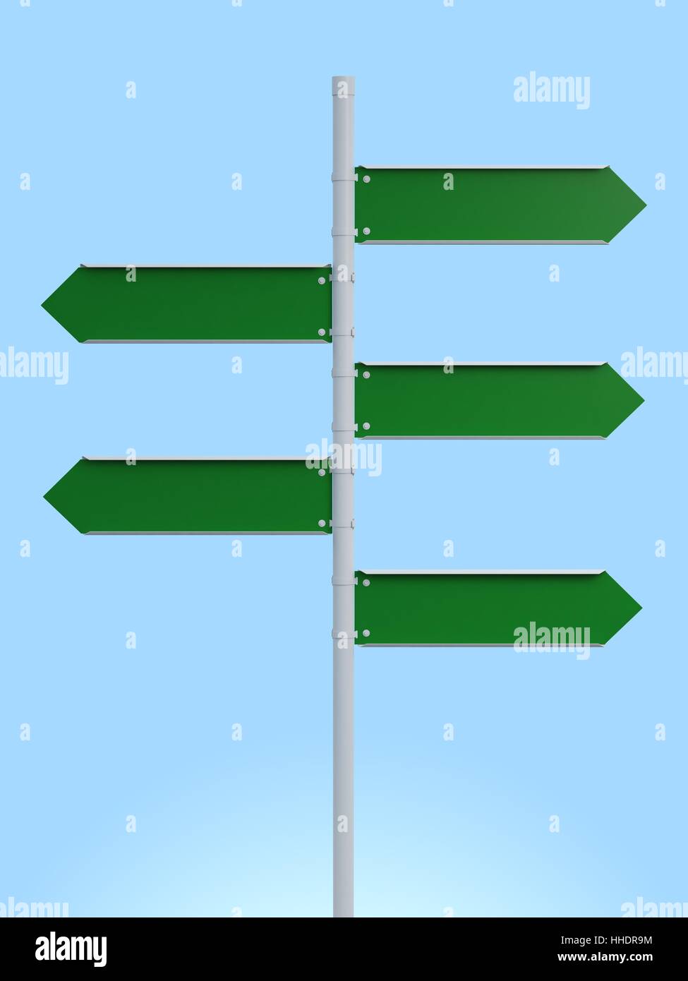 3d rendering Green signpost Stock Photo - Alamy