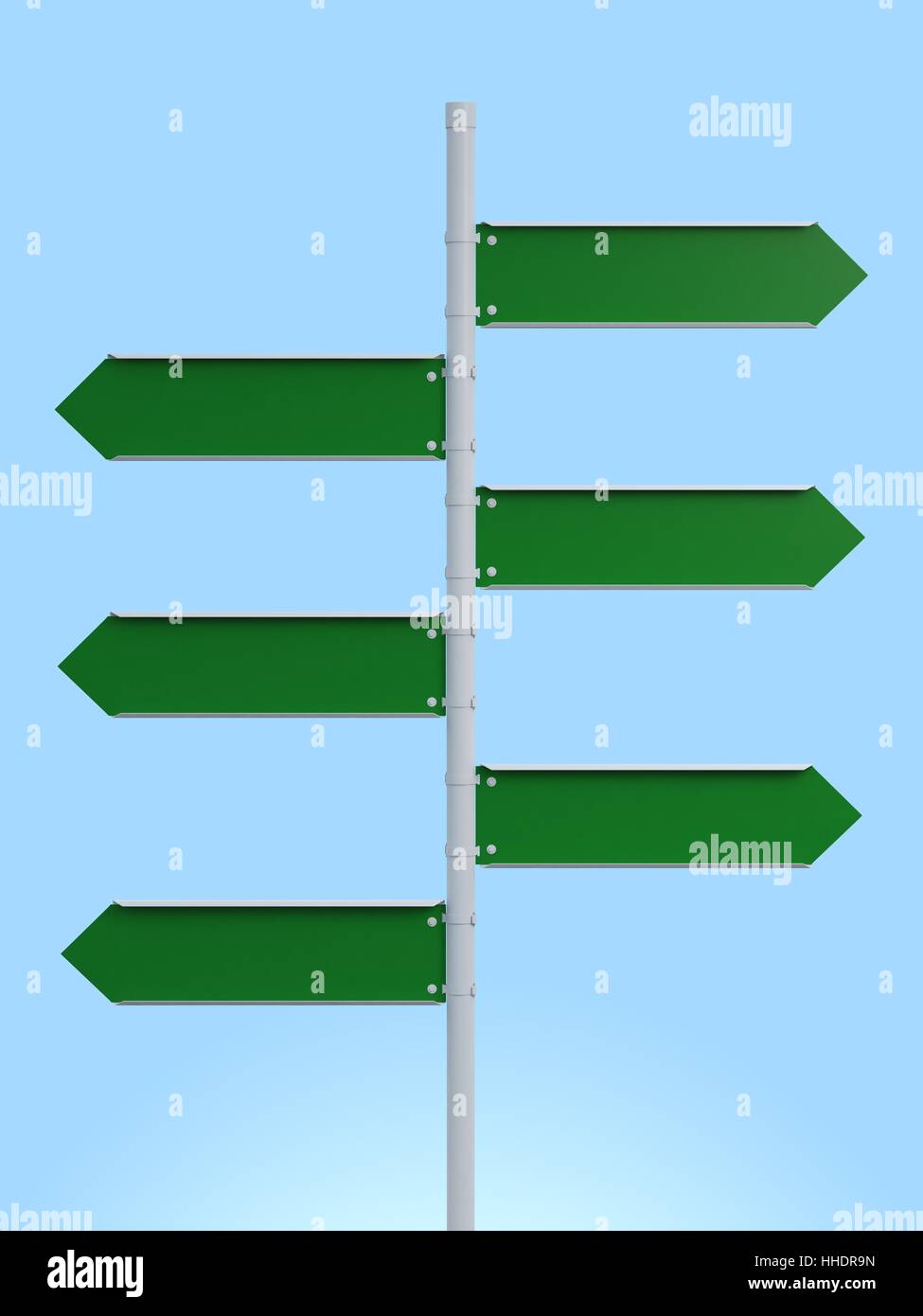3d rendering Green signpost Stock Photo - Alamy