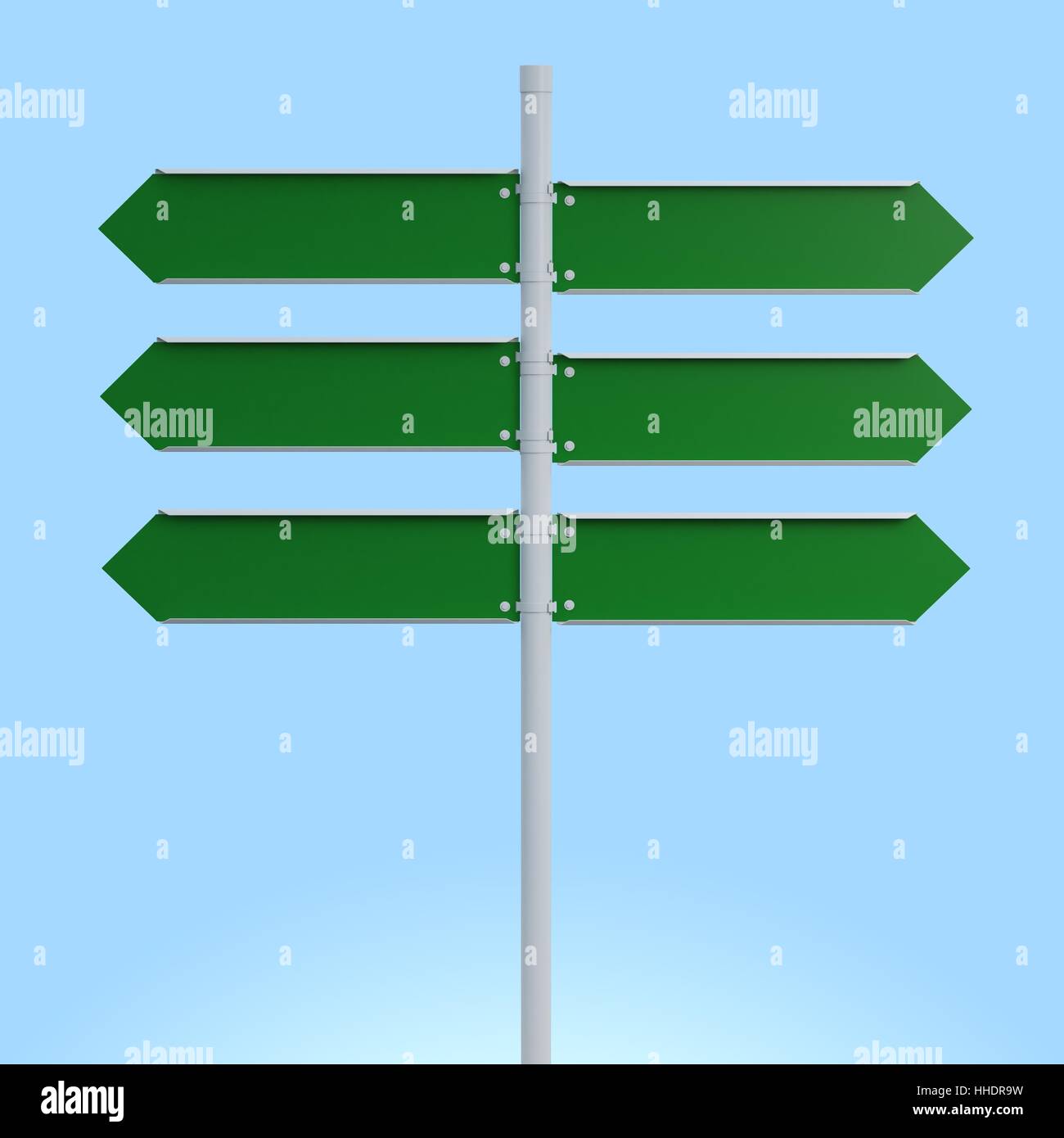 3d rendering Green signpost Stock Photo - Alamy