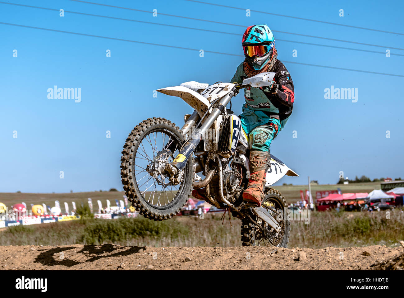 motocross rider in the race Stock Photo - Alamy
