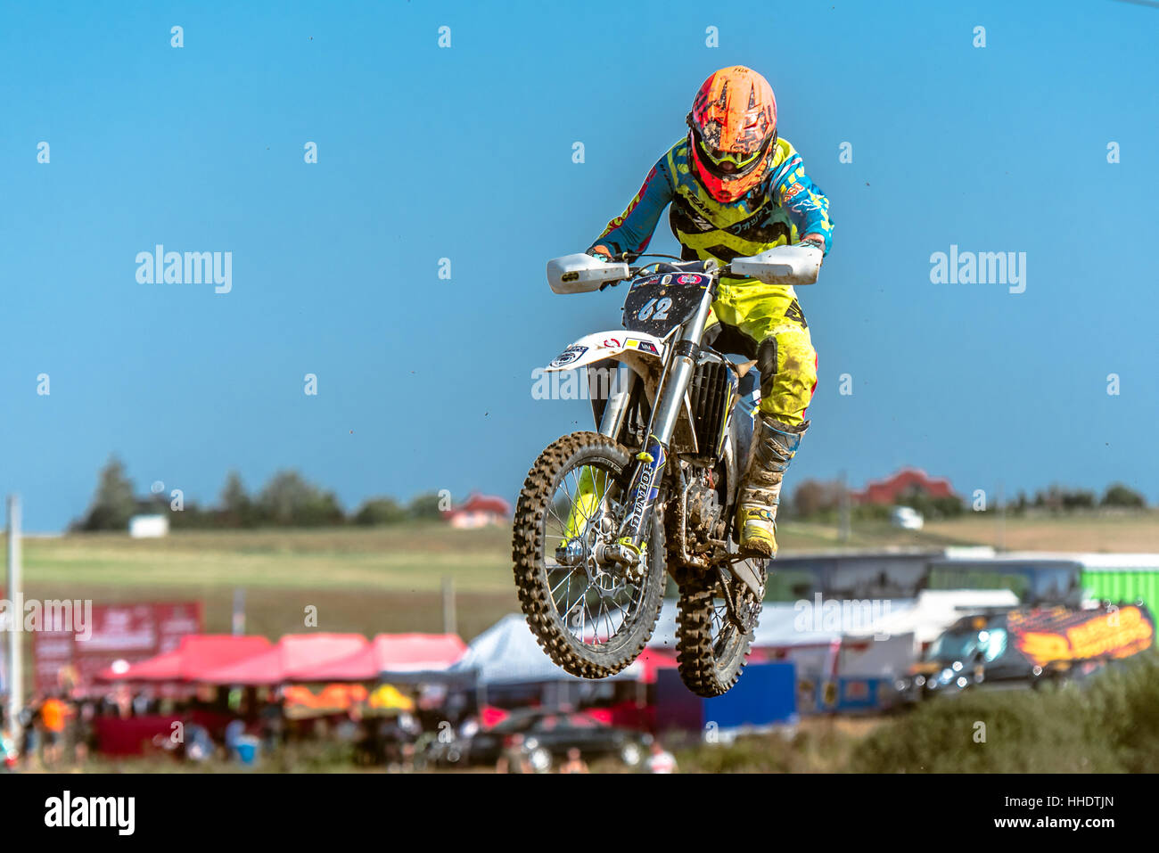 motocross rider in the race Stock Photo - Alamy