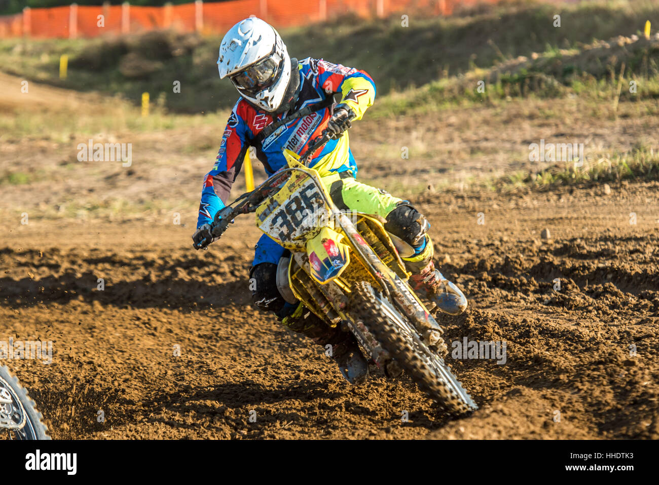 motocross rider in the race Stock Photo - Alamy