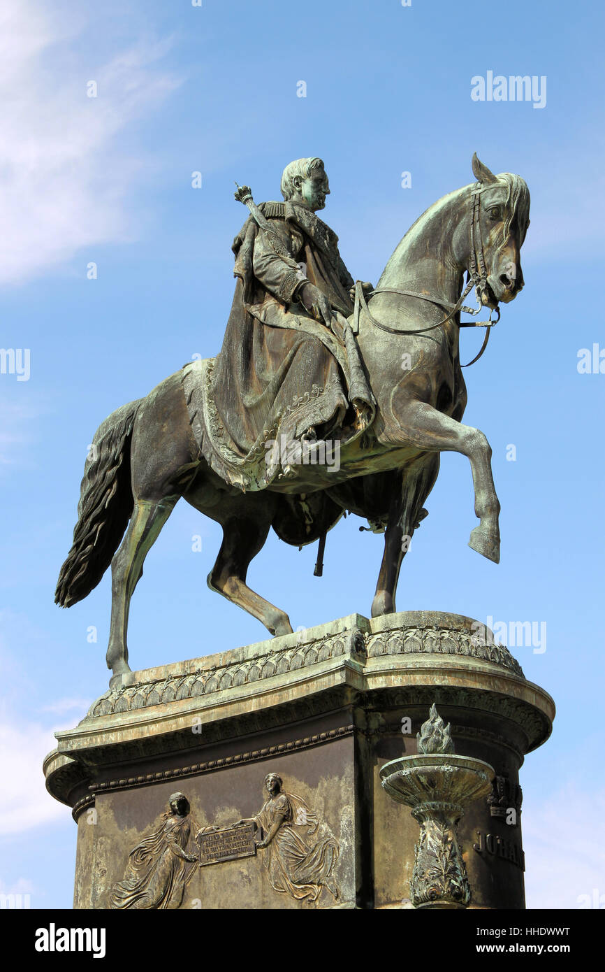 monument, statue, saxony, Dresden, emperor, king, monument, horse ...