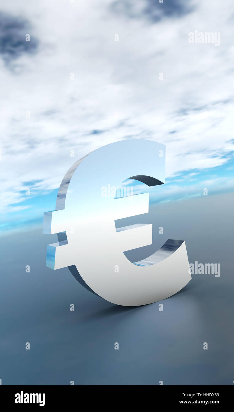 the large euro sign silberblau Stock Photo - Alamy