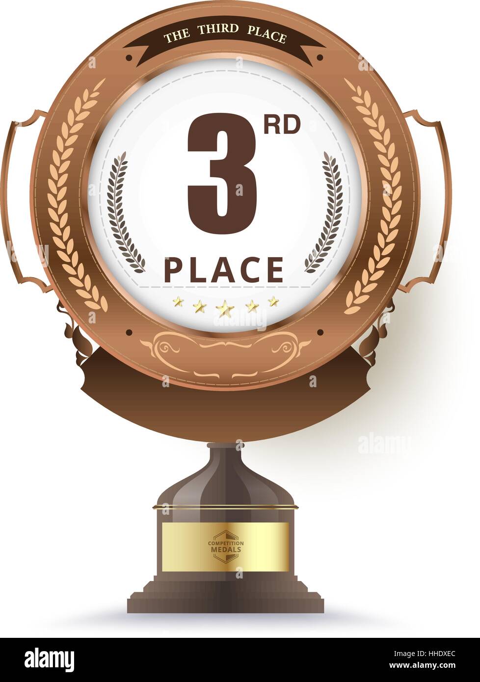 Third place trophy Stock Vector Images - Alamy