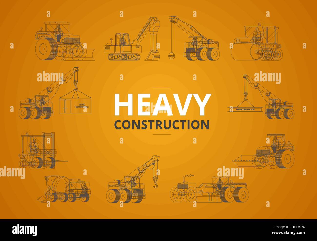 Construction heavy machinery icon set hi-res stock photography and ...