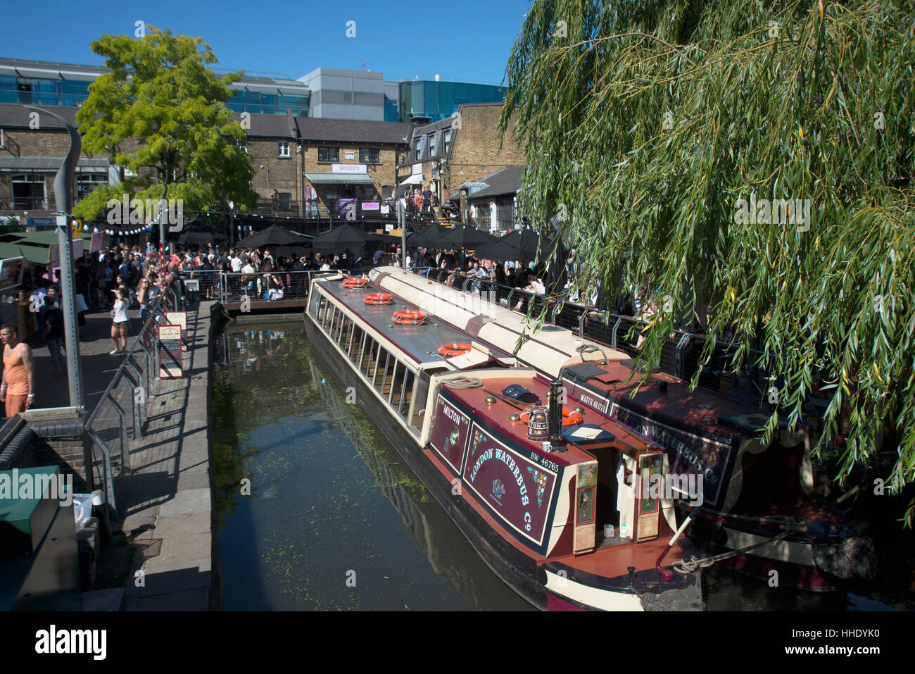 The waterbus at Camden Lock, London, NW1, UK Stock Photo - Alamy