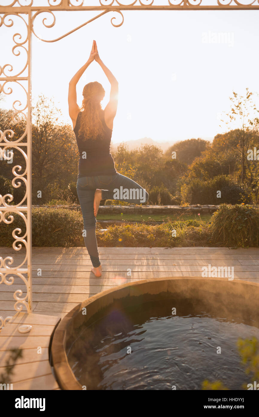 Yoga tree pose hi-res stock photography and images - Alamy