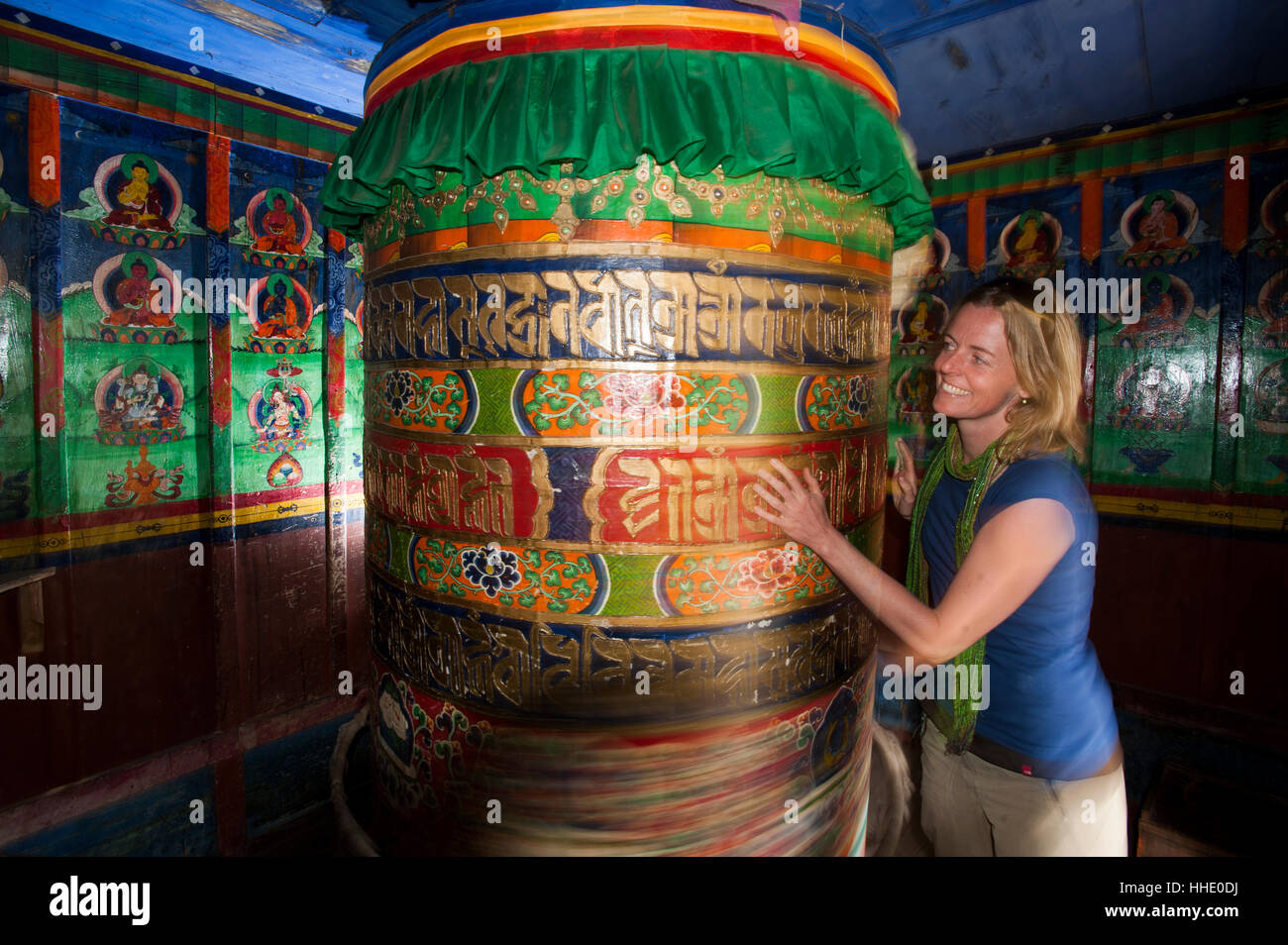 Buddhist prayer wheel hi-res stock photography and images - Alamy