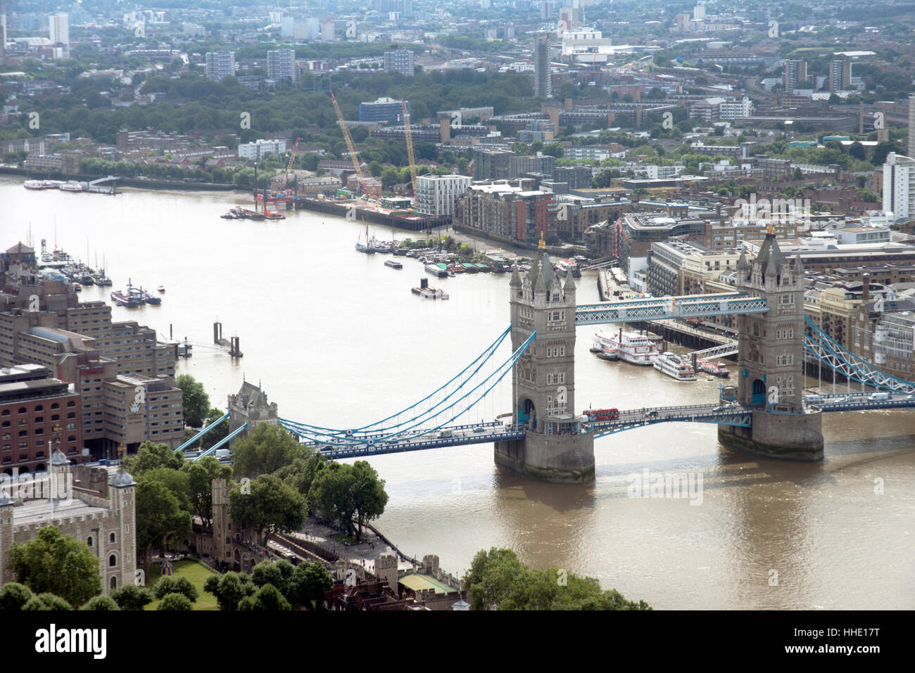 View over Tower Bridge from the Sky Garden, London, EC3, UK Stock Photo ...