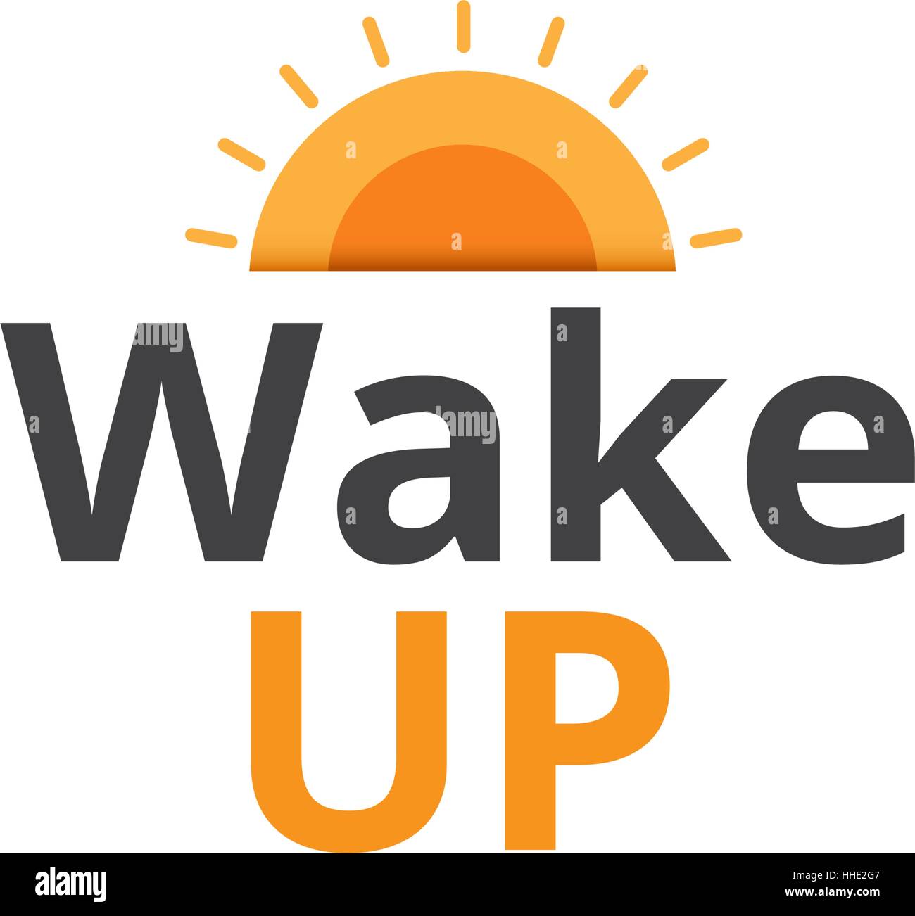 Wake Up Concept With Sunshine And Words Vector Illustrator Stock
