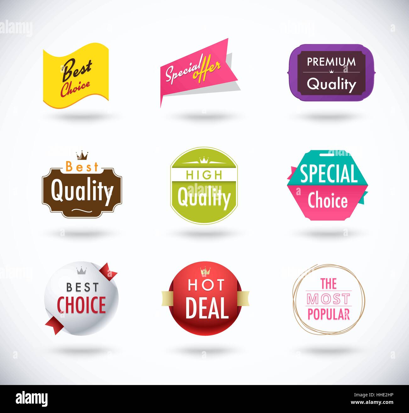 Promo stickers Stock Vector Images - Alamy