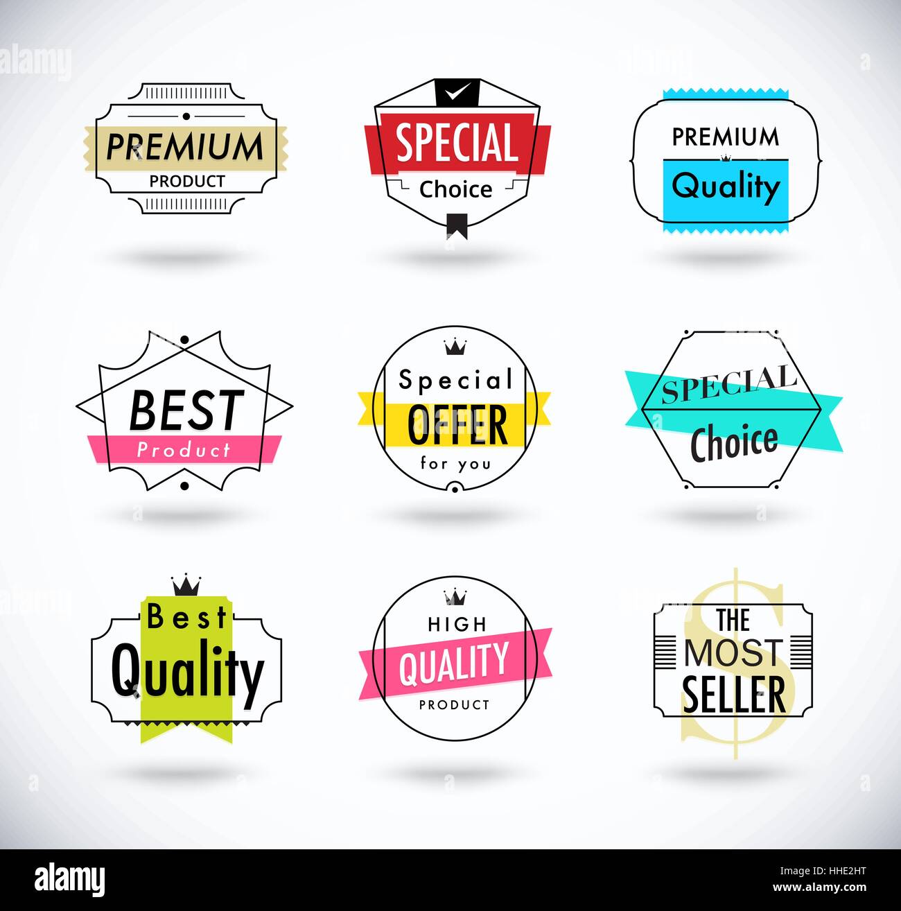 Promo stickers Stock Vector Images - Alamy
