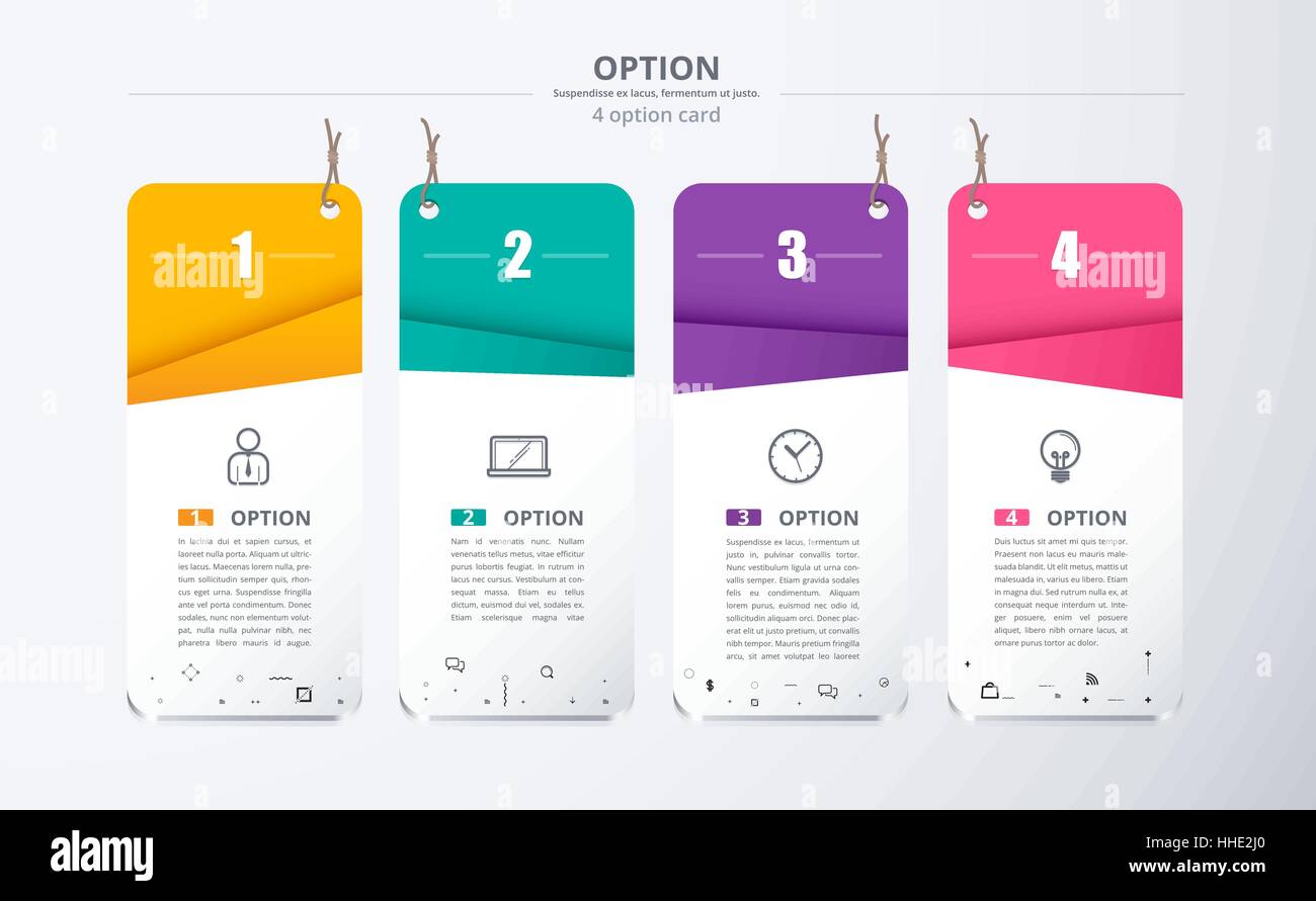 Infographic label with 4 color and icon. included sample text. vector ...