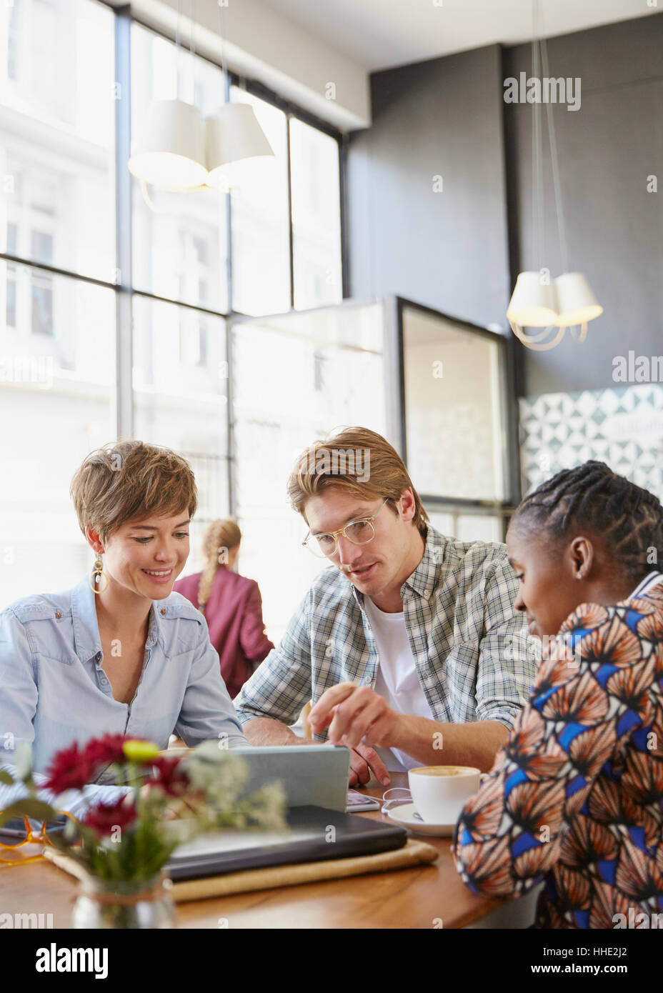 Business people pointing table brainstorming hi-res stock photography ...