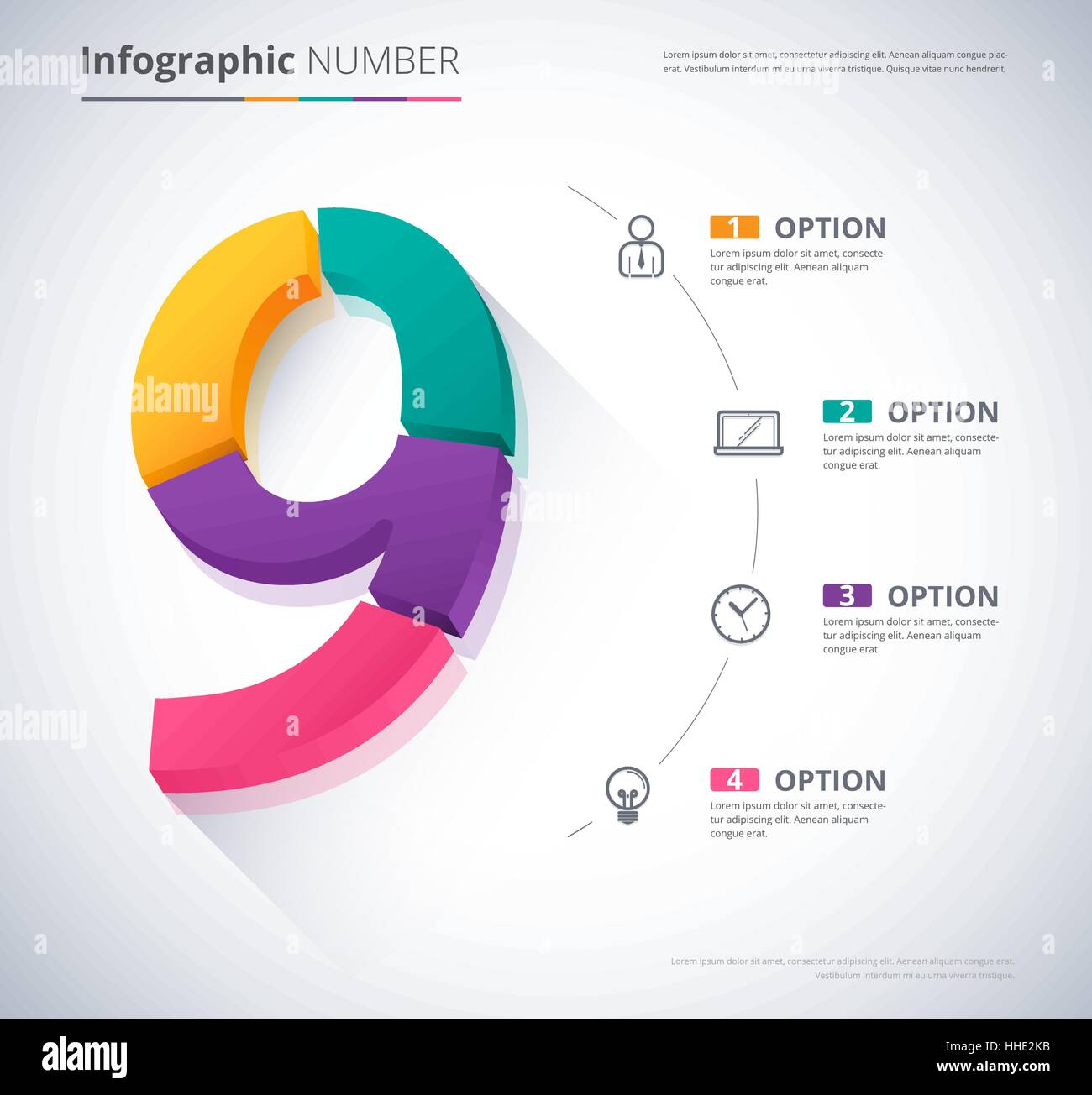 Number infographic template design. "9" number concept. vector stock ...